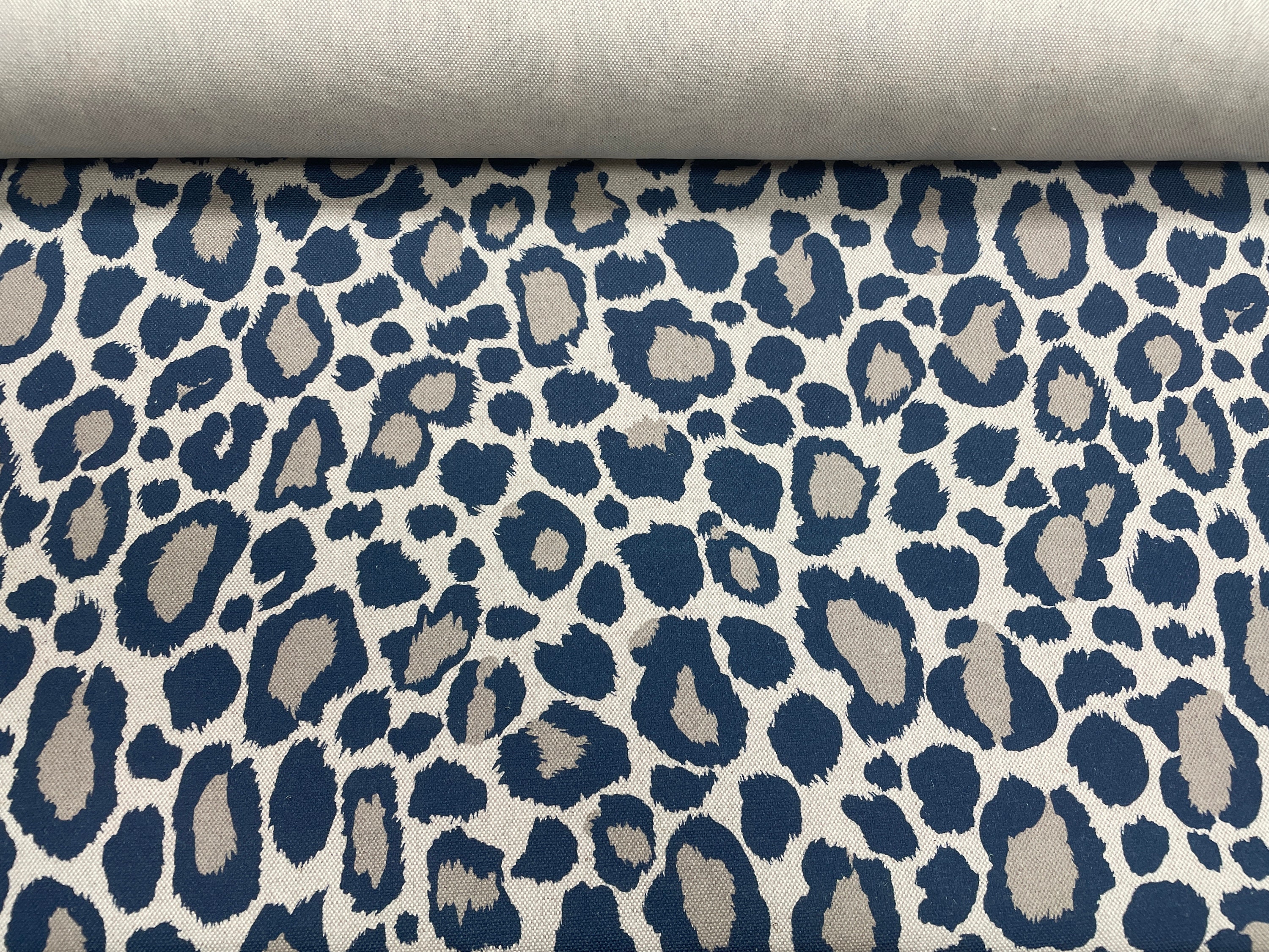 Anna French / Thibaut Upholstery Fabric ~ African Leopard / Navy ...