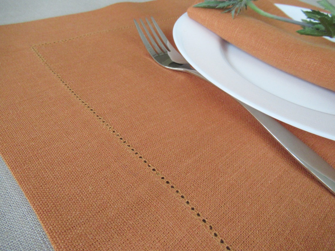 Linen Place Mat Hemstitched 37x45 Cm 145x177 for - Etsy