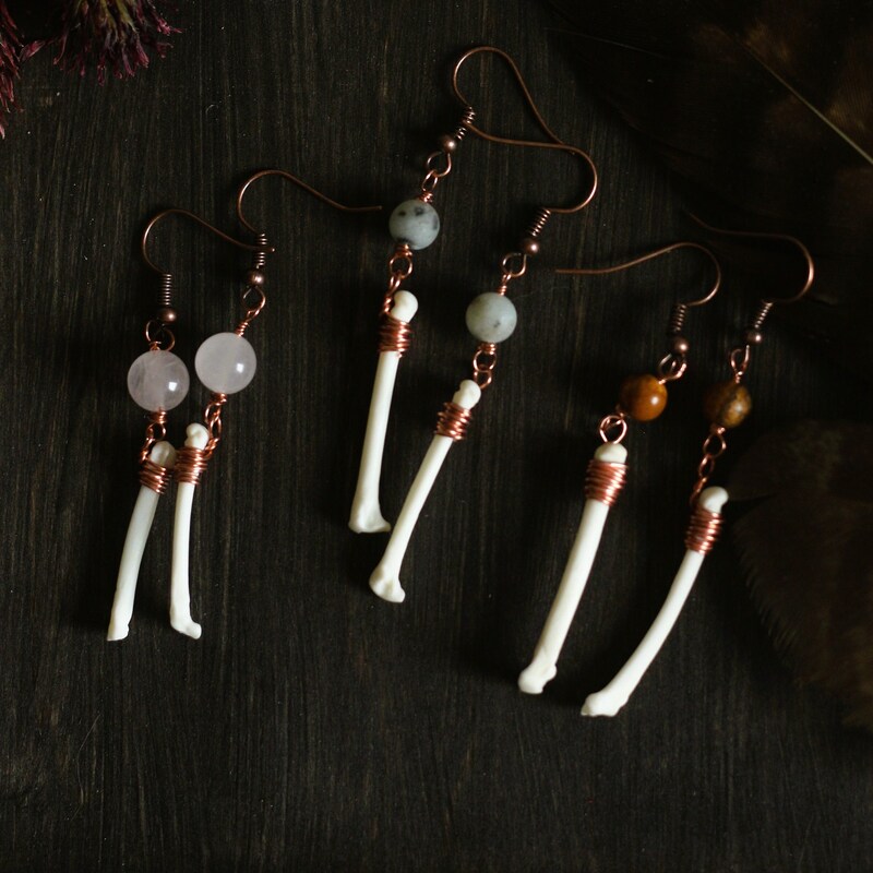 Bone Earrings - Etsy