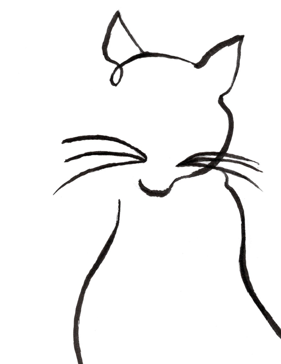 Cat Line Drawing Print / Minimalist Cat Print / Set of Three / - Etsy