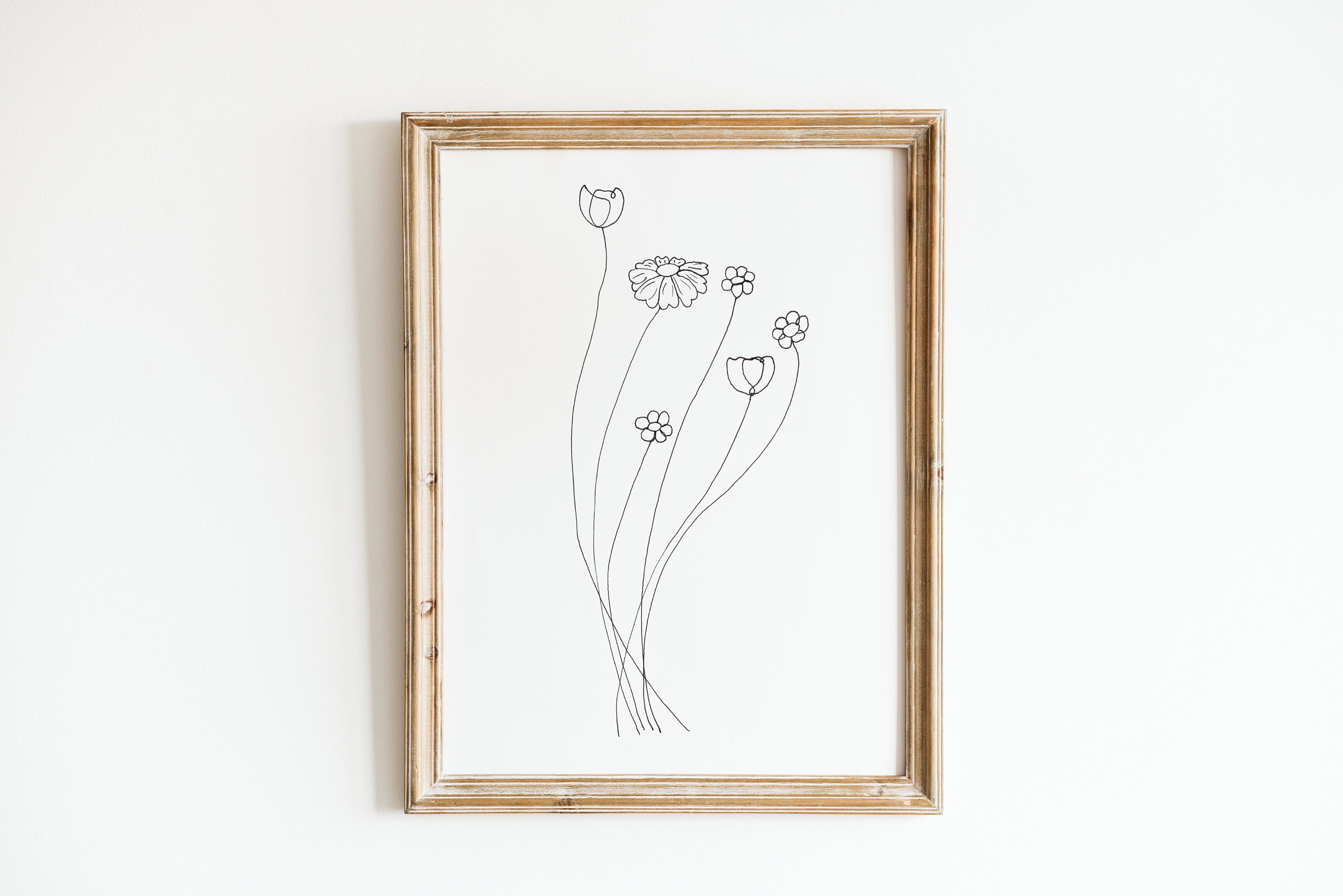 Summer Wildflower Line Art / Set of 3 / Daisy and Poppy Line Art ...