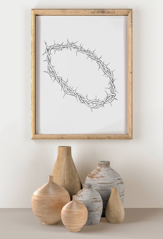 Crown of Thorns Art / Easter Printable / Minimalist Religious | Etsy