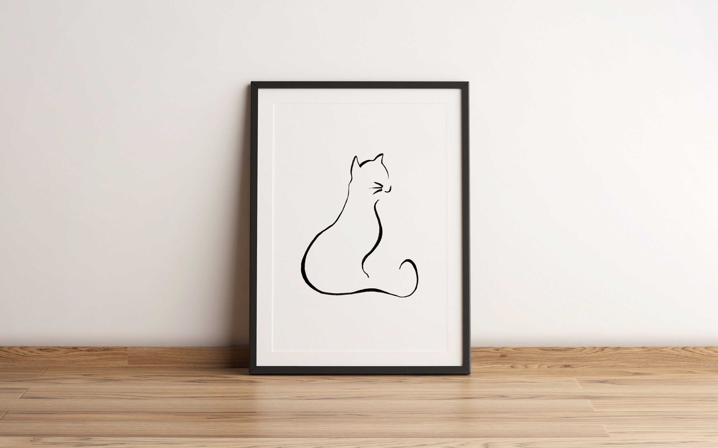 Cat Line Drawing Print / Minimalist Cat Print / Set of Three / Animal ...