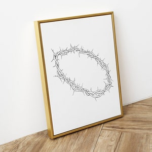 Crown of Thorns Art / Easter Printable / Minimalist Religious Artwork ...