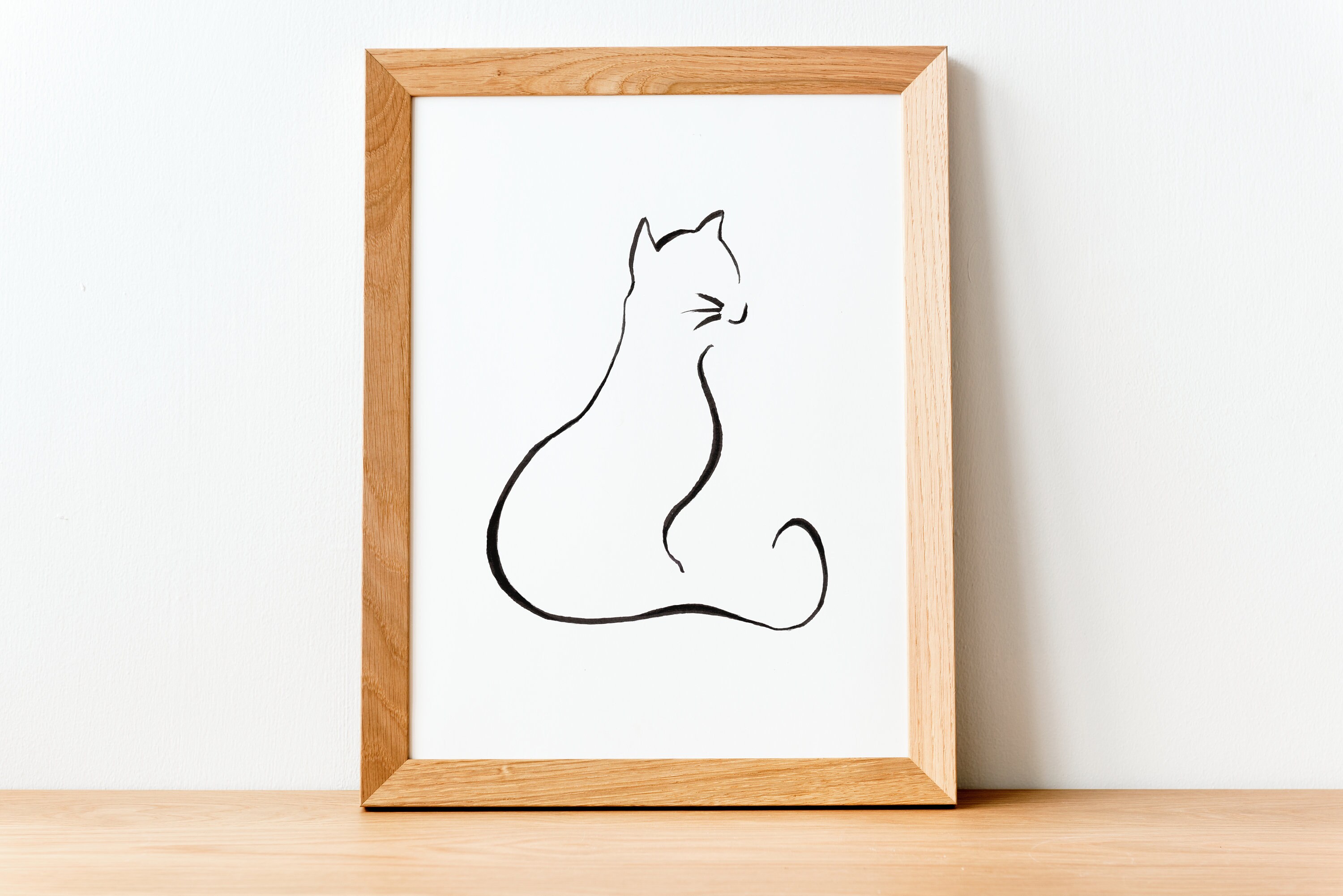 Cat Line Drawing Print / Minimalist Cat Print / Set of Three / - Etsy