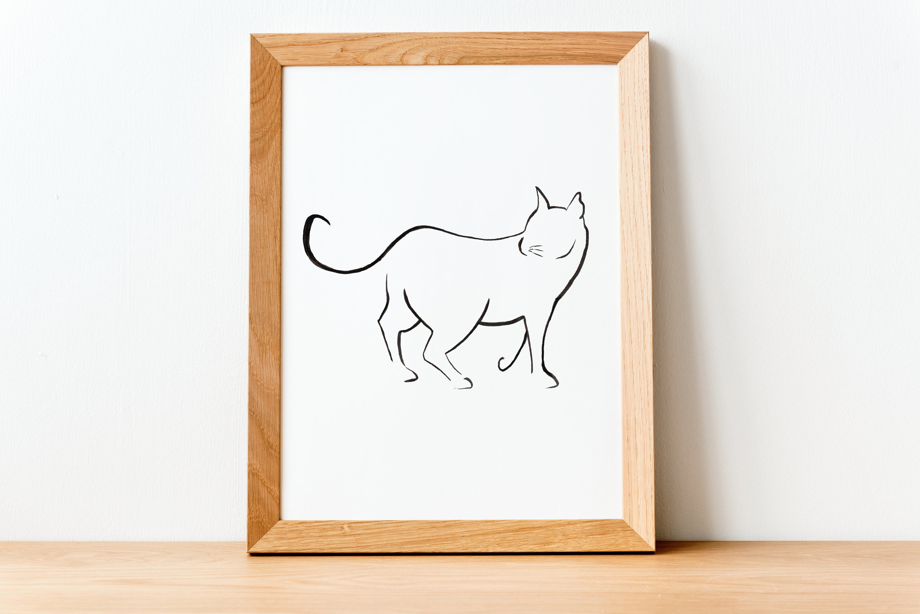 Cat Line Drawing Print / Minimalist Cat Print / Set of Three / Animal ...