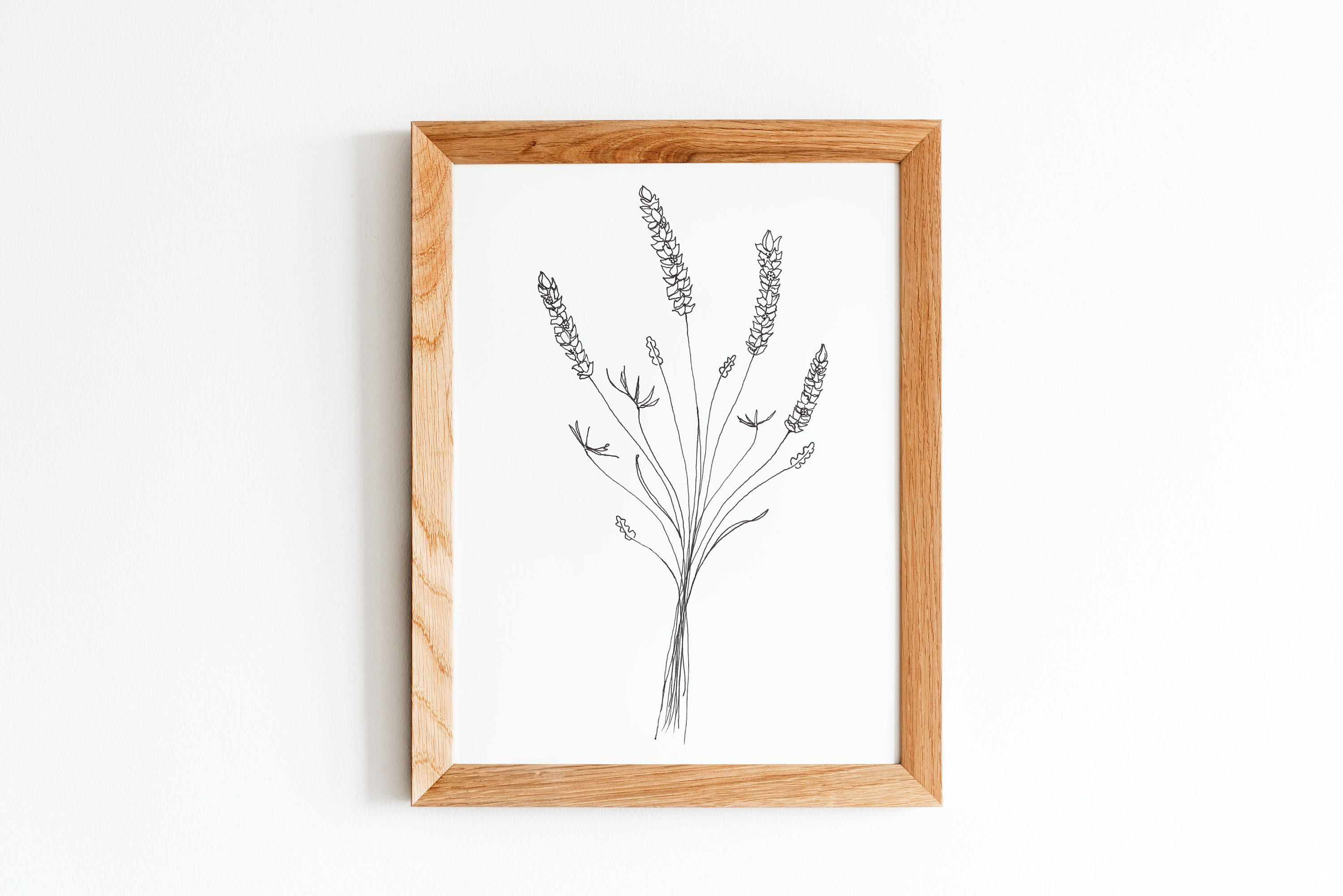 Lavender Line Art Print / Floral Art Print / Lavender Wall Art / Flower ...