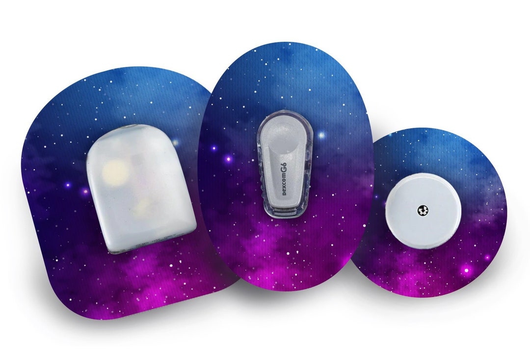 Purple Nebula Patch for Freestyle Libre, Dexcom G6, Omnipod, & Medtronic Cgms, Waterproof ...