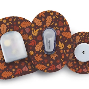 Autumn Leaves Patch for Freestyle Libre, Dexcom G6, Omnipod, & Medtronic Cgms, Waterproof ...