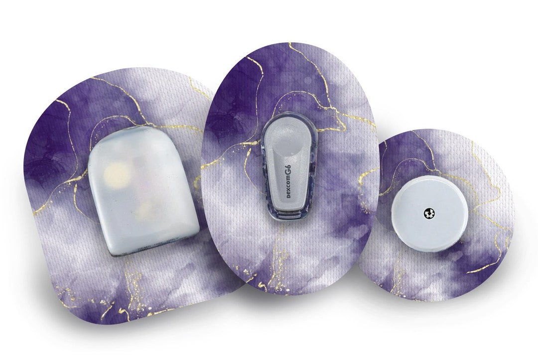 Violet Marble Patch for Freestyle Libre, Dexcom G6, Omnipod, & Medtronic Cgms, Waterproof ...