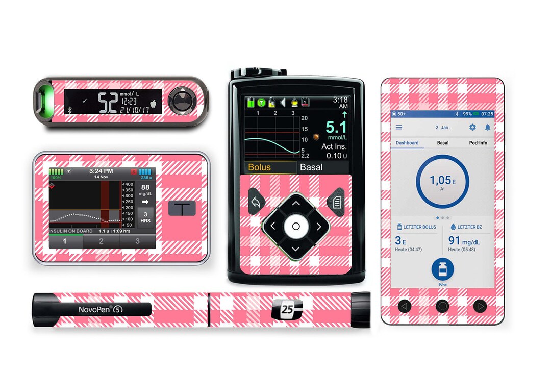 Pink Plaid Sticker for Diabetes Devices - Etsy