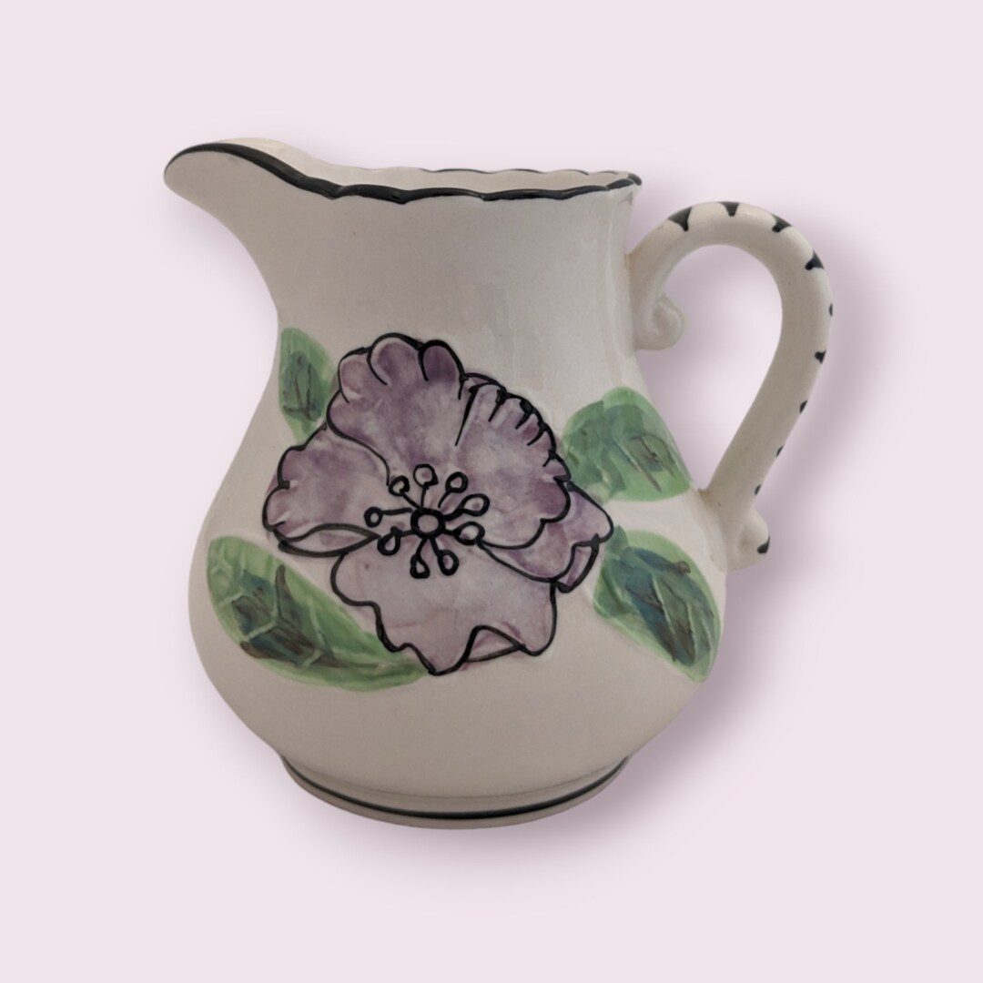 Purple Flower Pitcher Jug or Creamer - Etsy
