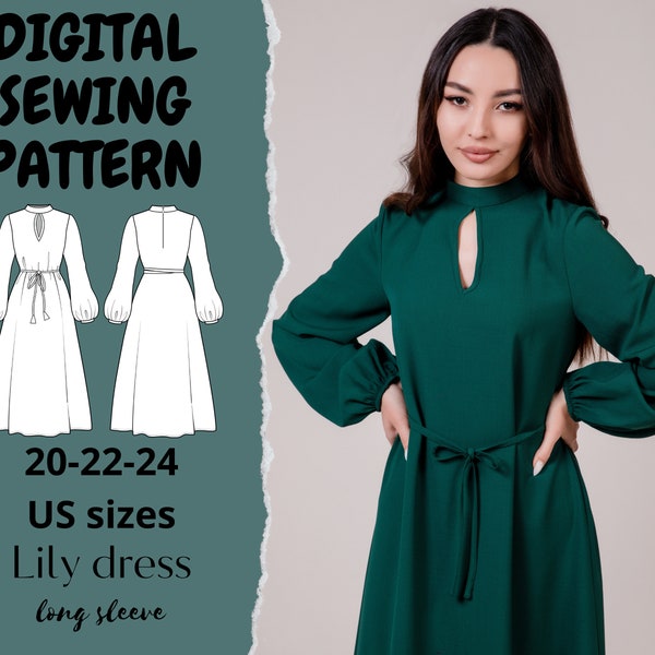 Long Sleeve Formal Dress Pattern - Etsy