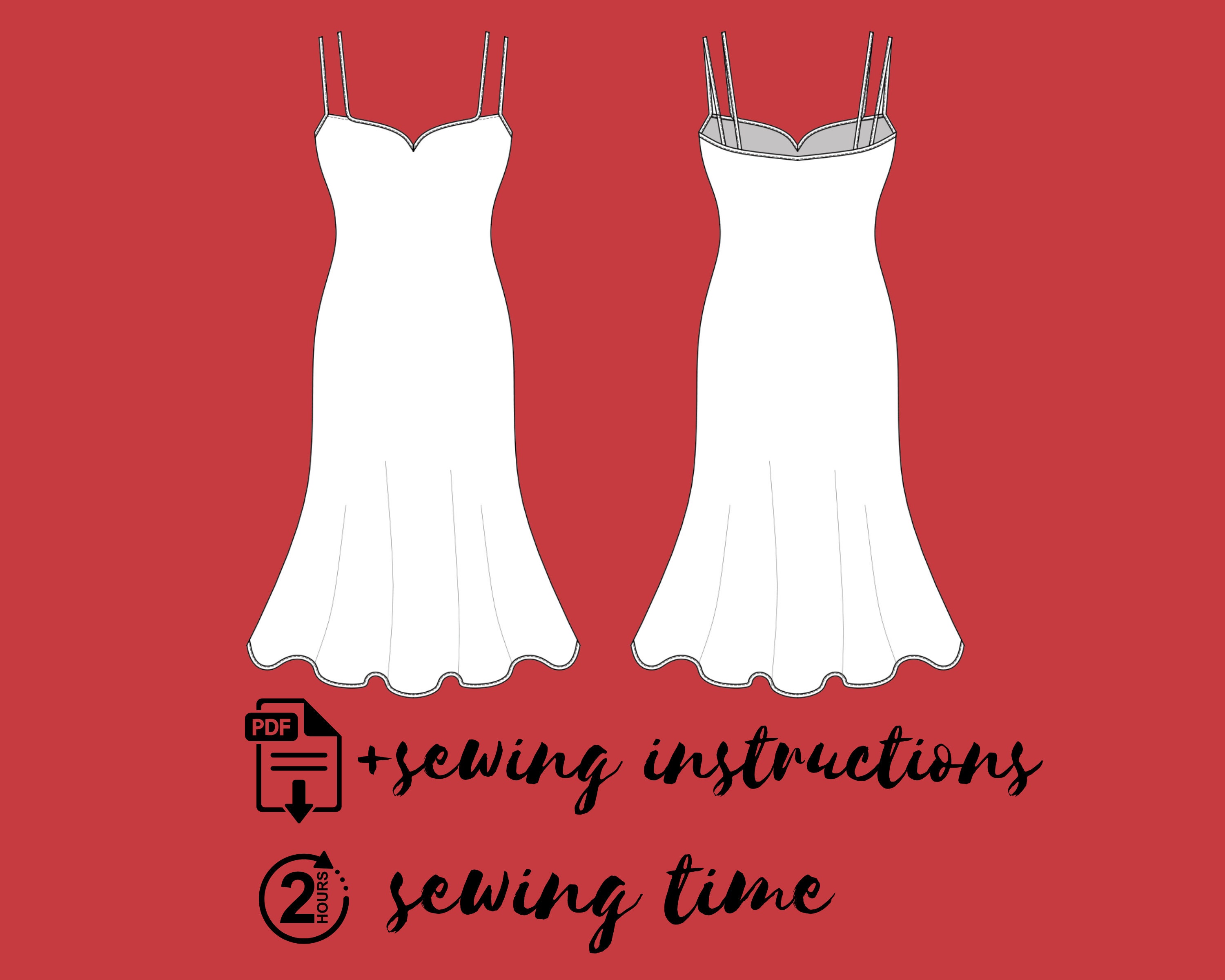 Hot Dress PDF Sewing Pattern | Valentine Dress Sewing Pattern | Instant ...