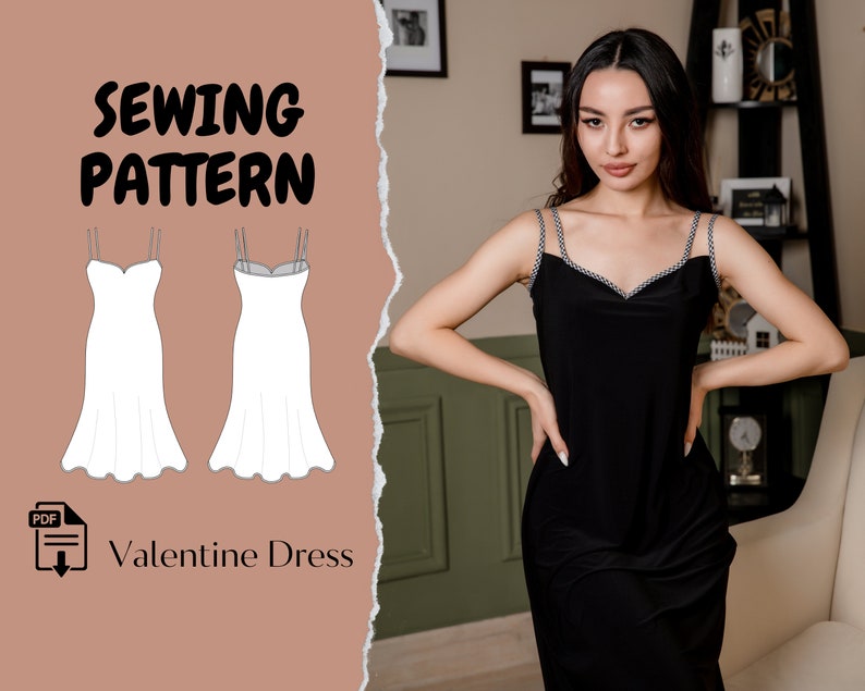 Digital PDF Sewing Pattern | Sewing Instruction for Graduation Dress ...