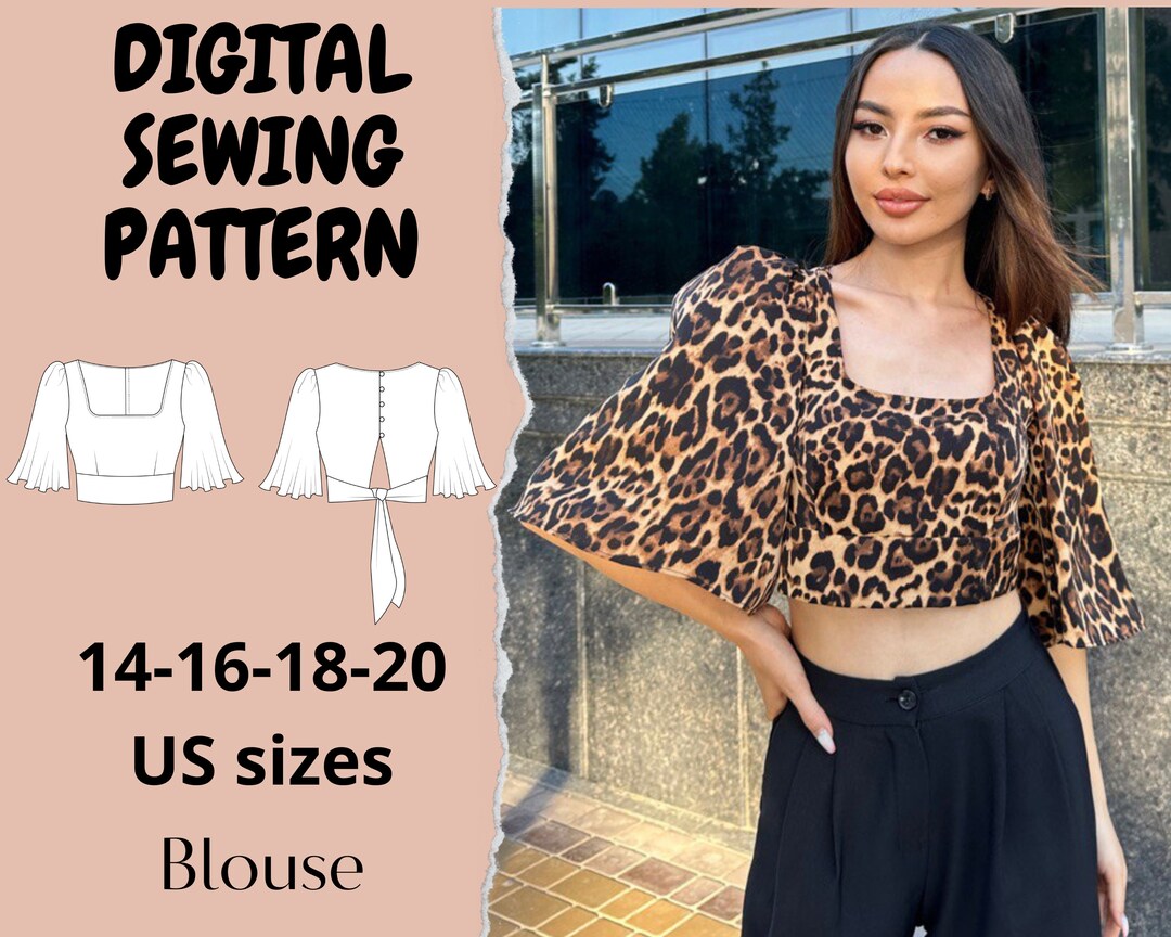 Open-back Blouse PDF Blouse Pattern | Digital Blouse Pattern Download ...