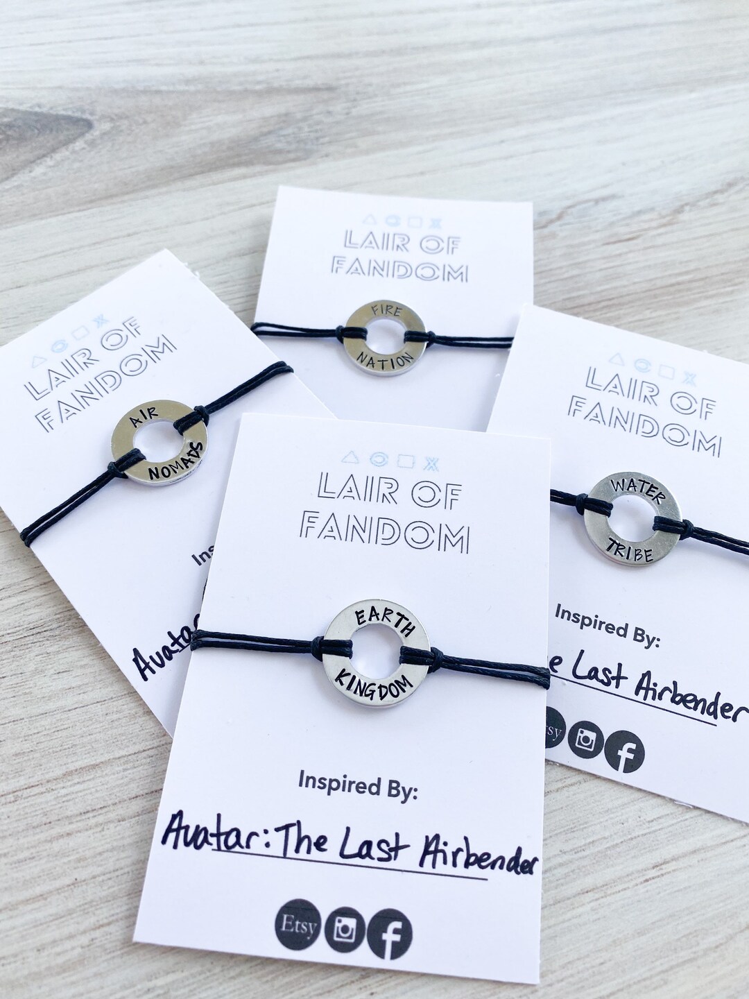 Avatar the Last Airbender Hand Stamped Bracelet Air Nomads Water Tribe ...