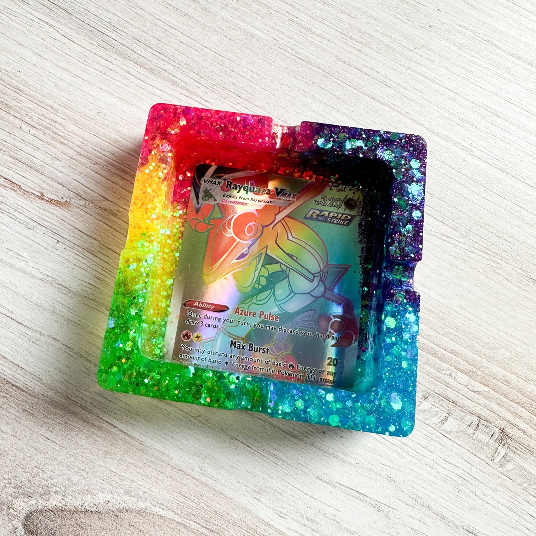 Pokémon Ashtray - Rainbow Rayquaza Ashtray - Fun Ashtray - Nerdy Gifts - Glitter Ashtray - 420 ...