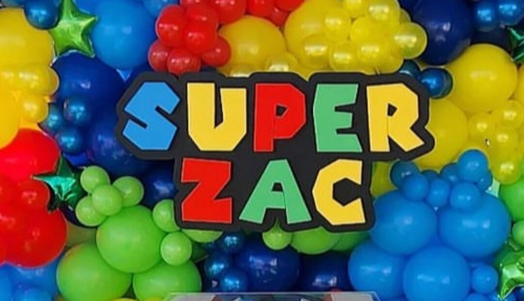 Customized Super Mario Name Sign, Birthdays, Mario Bros Room Decor, - Etsy