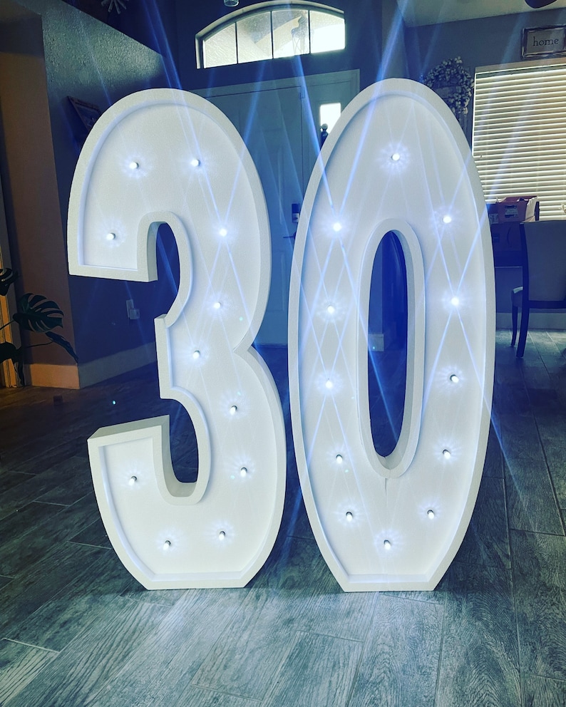 Marquee Numbers With Lights - Etsy