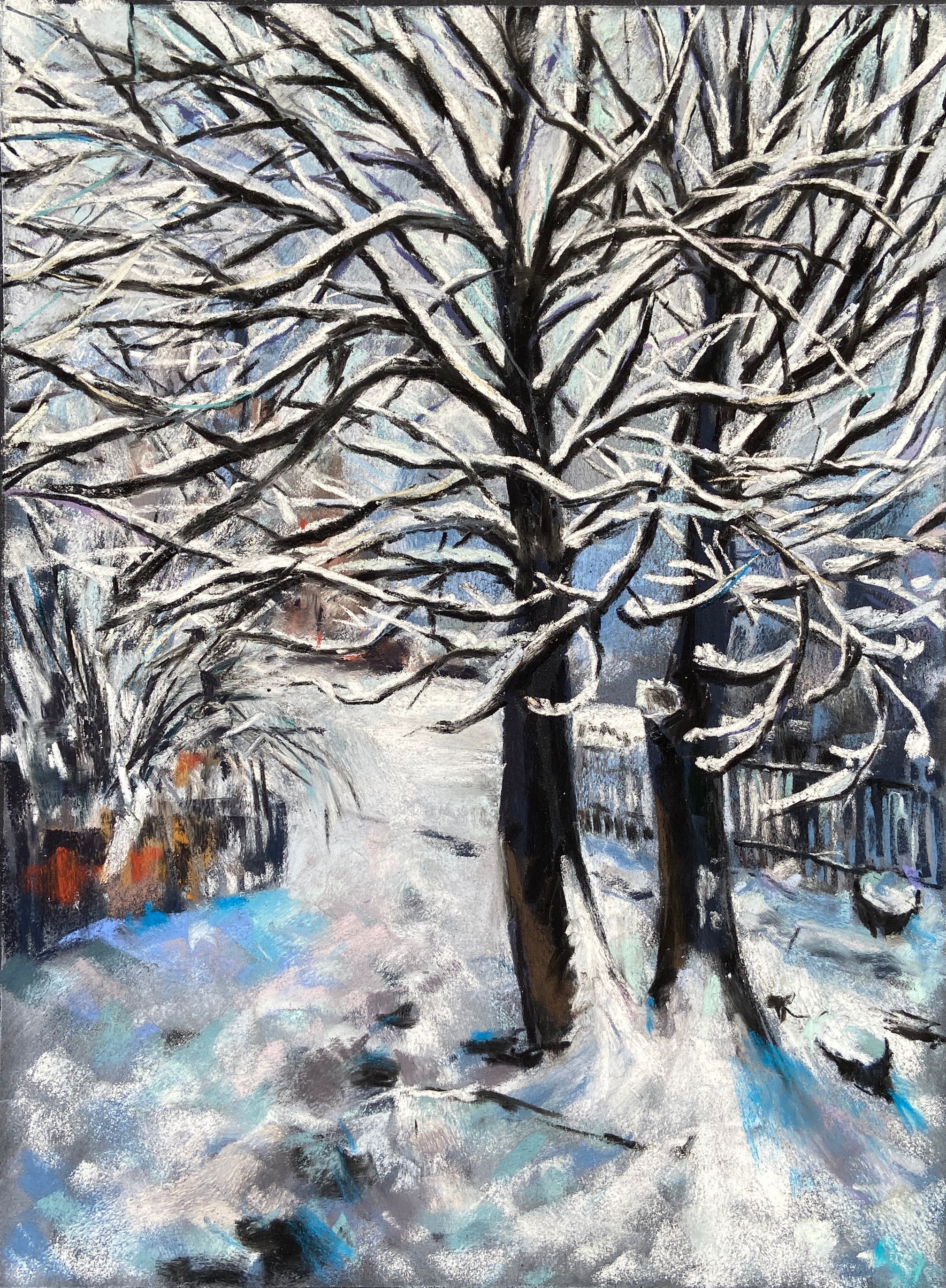 Winter Wall Art, Snowy Landscape Painting, Snow Trees Painting ...