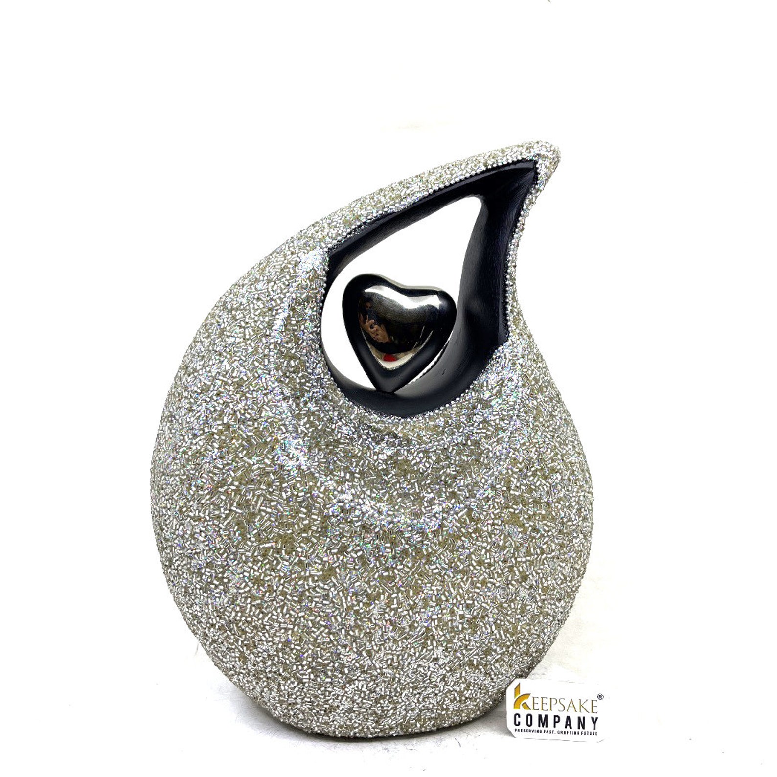 Super Shiny Pearls Embedded Cremation Urn Personalized Urn Memorial Urn ...