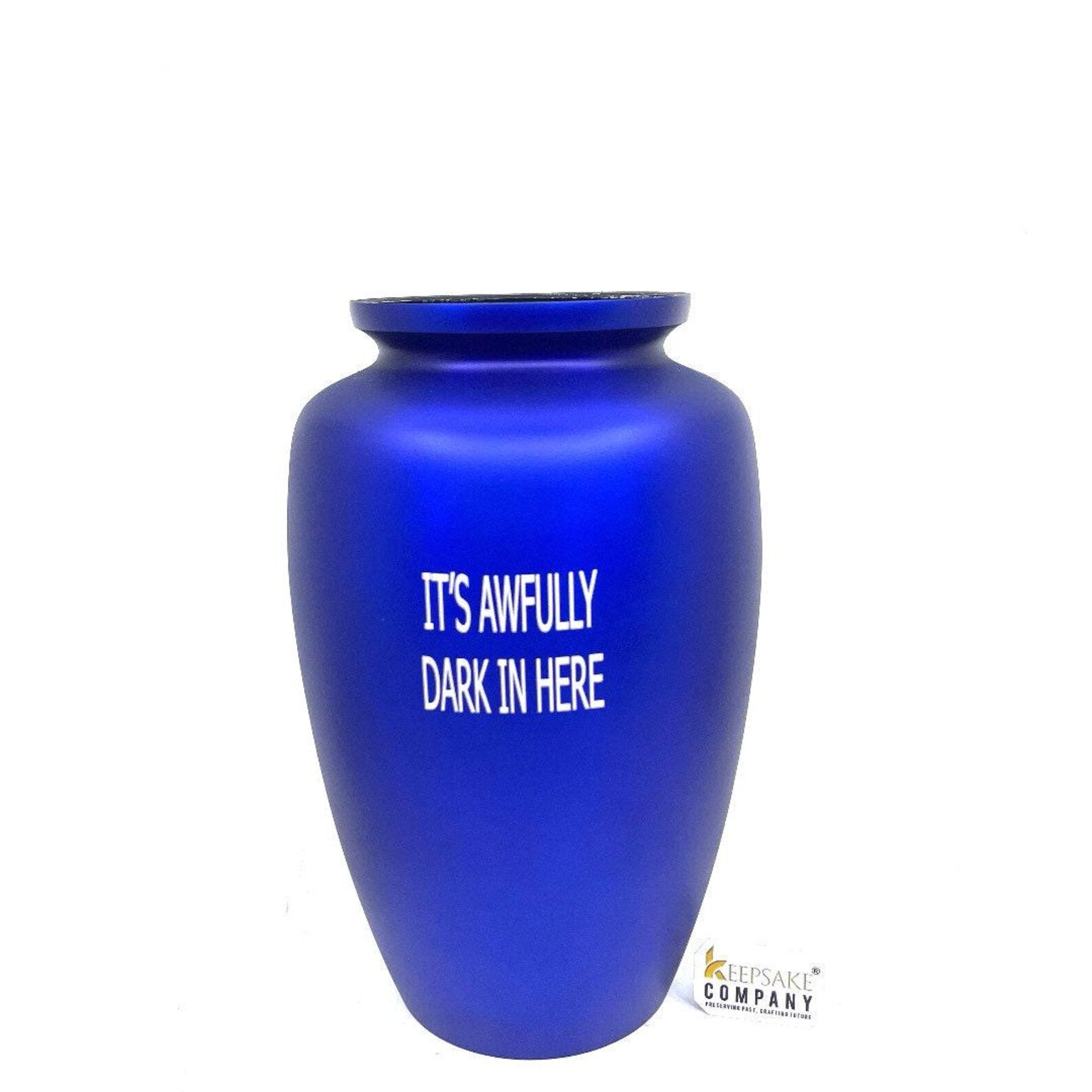 Custom Engraved Blue It's Awfully Dark in Here Cremation Urn for Ashes ...