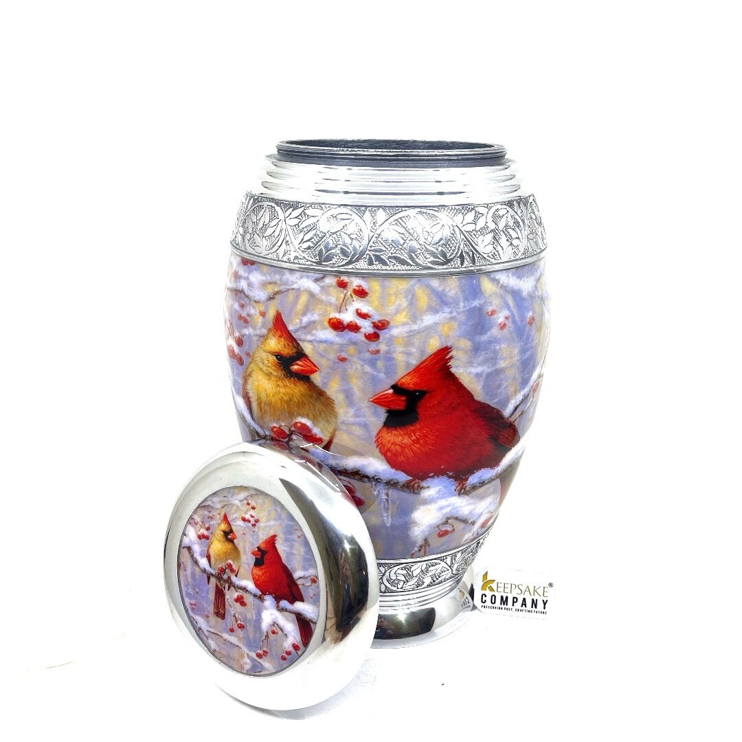Cardinal Birds Cremation Urn - Funeral Urn for Human Ash - Urn for ...