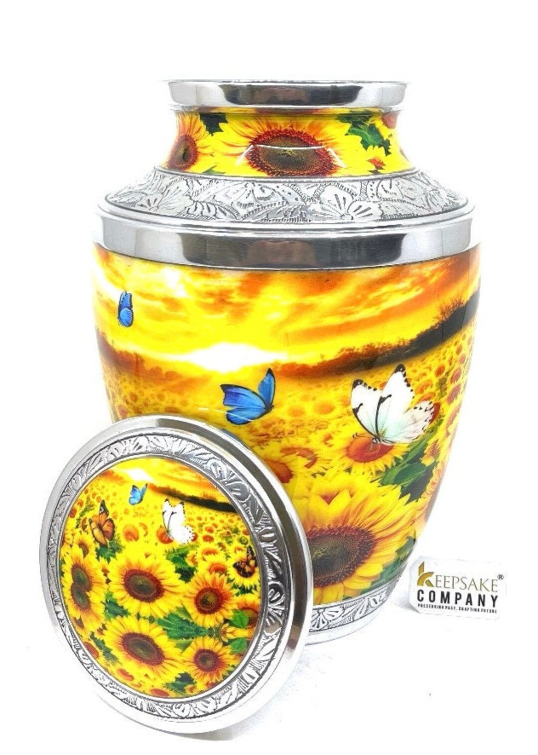 Sun Flower Cremation Urn for Ashes - Funeral Urn for Human - Urn for ...
