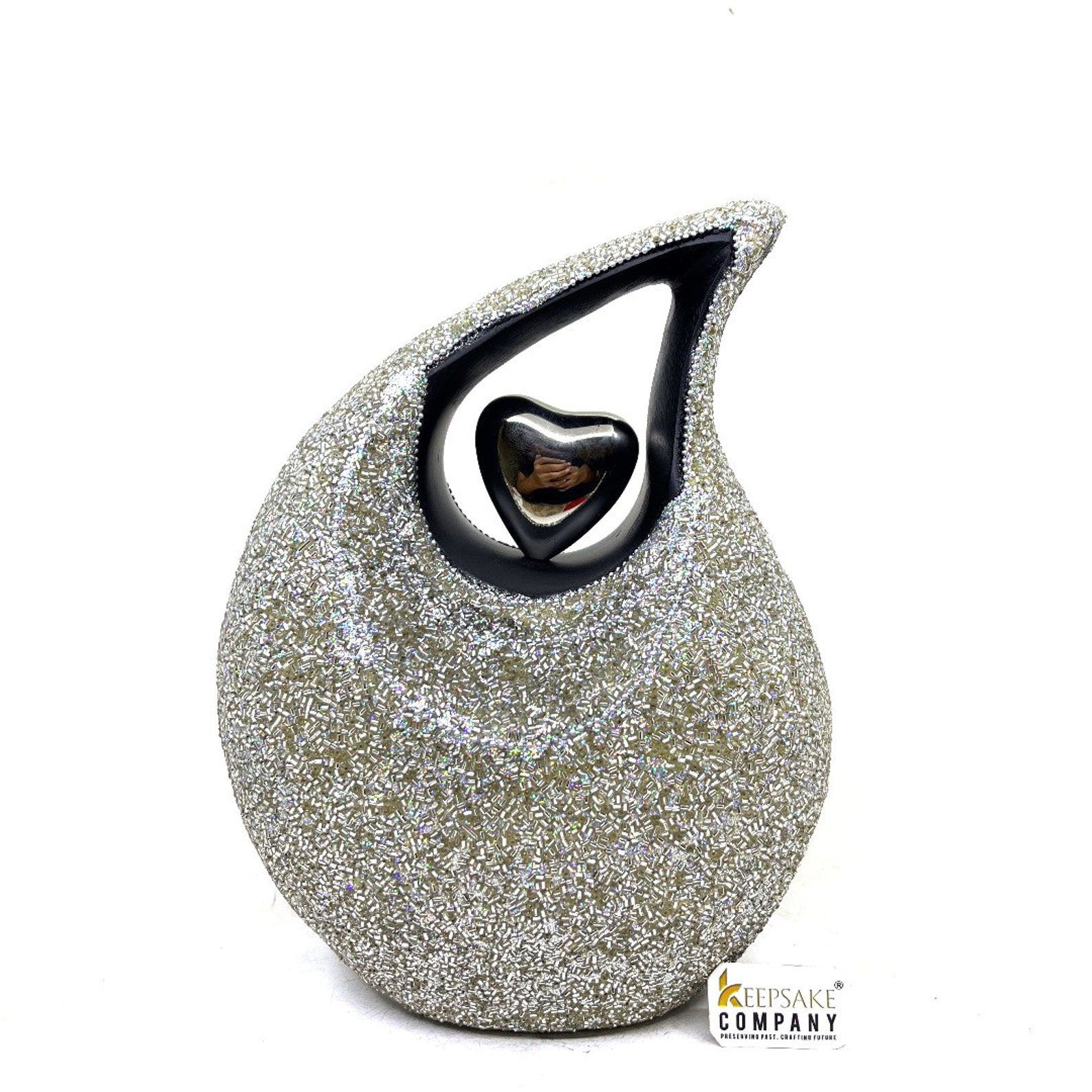 Super Shiny Pearls Embedded Cremation Urn Personalized Urn Memorial Urn ...