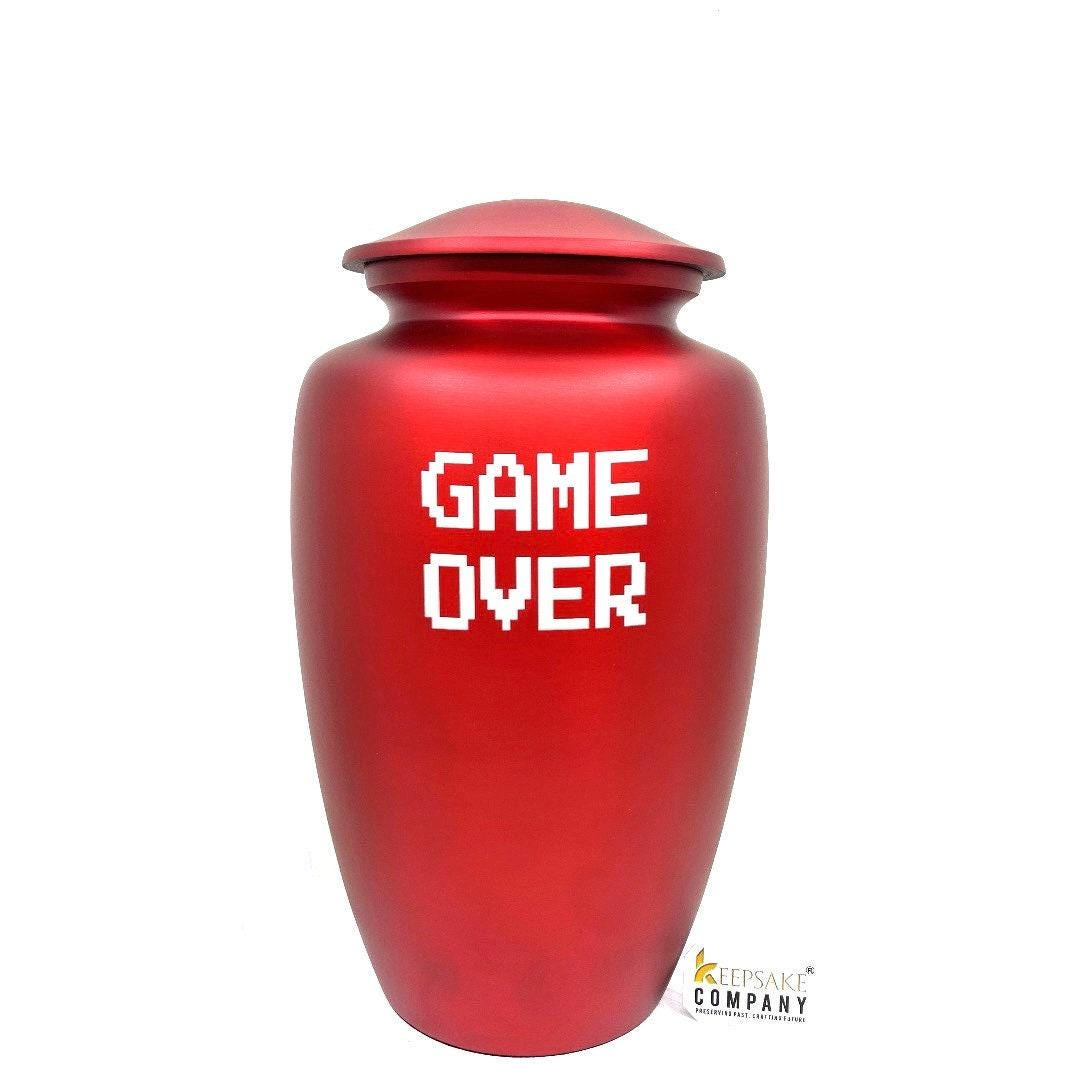Game Over Cremation Urn for Ashes – Decorative Funeral Urn, Adult Size ...