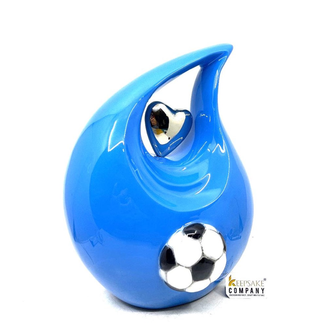 Blue Football / Soccer Teardrop Cremation Urns for Ashes - Urns for ...