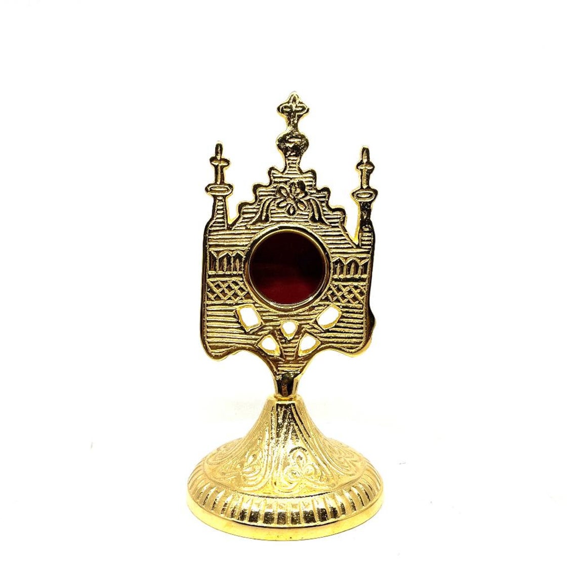 Brass Reliquary in 24 Carat Gold Plating Small Reliquary - Etsy