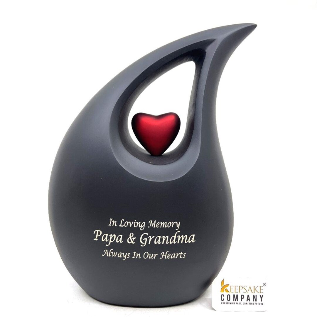 Premium Matt Black Teardrop Urns for Ashes Adult Male - Urn - Urns for ...