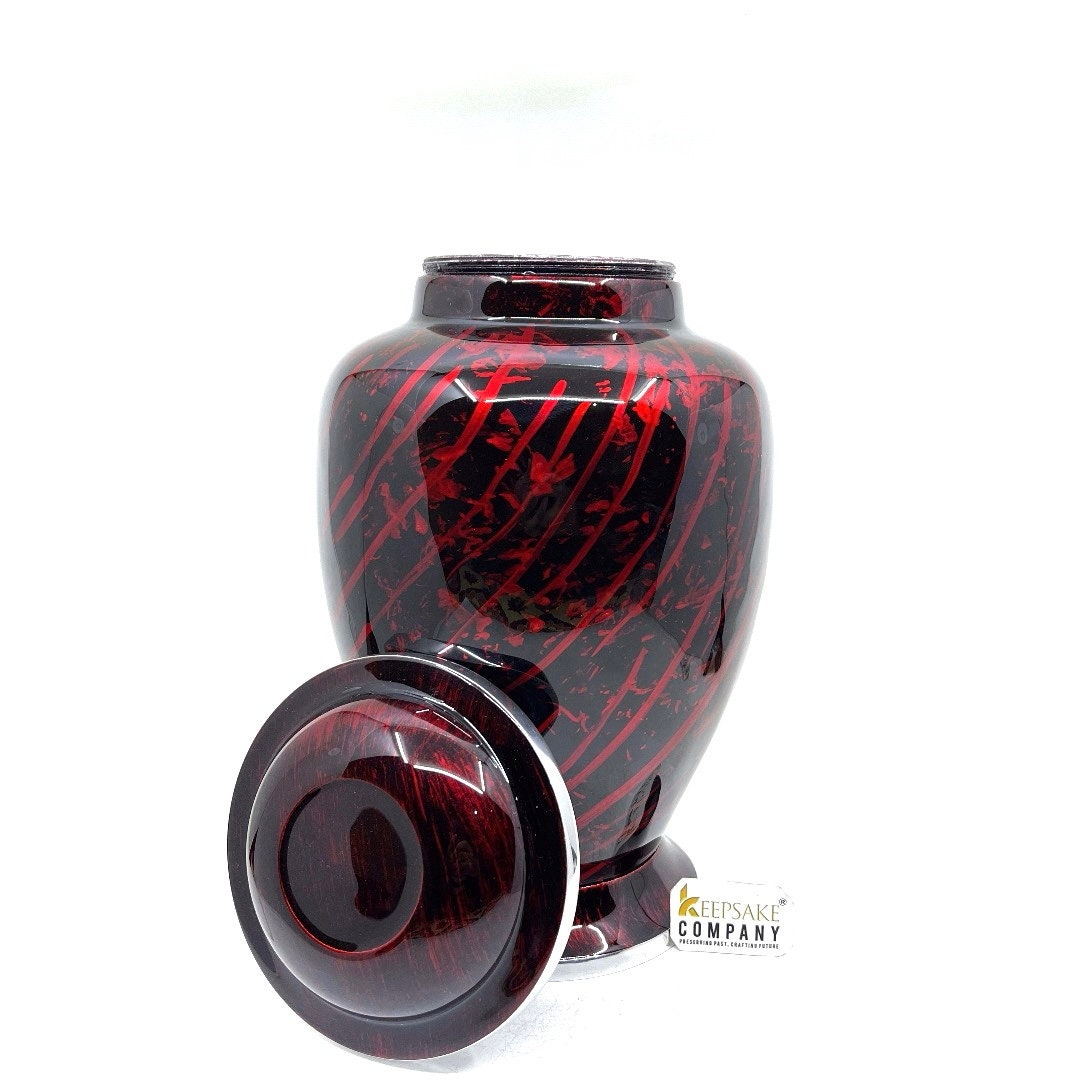Black Red Cremation Urns for Adult Ashes - Urns for Human Ash - Urn for ...