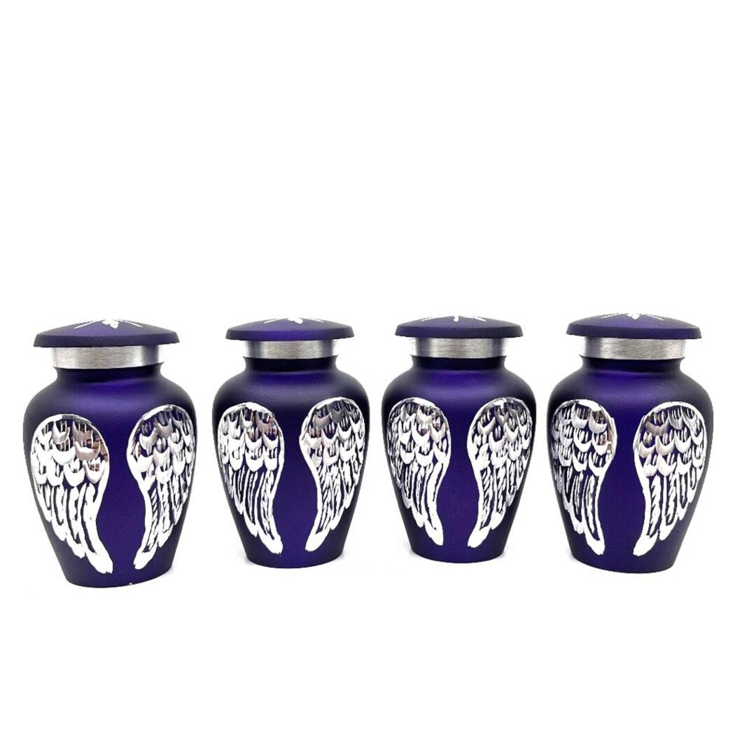 Purple Mini Keepsake Urns for Ashes – Angel Wings, Set of 4 - Etsy