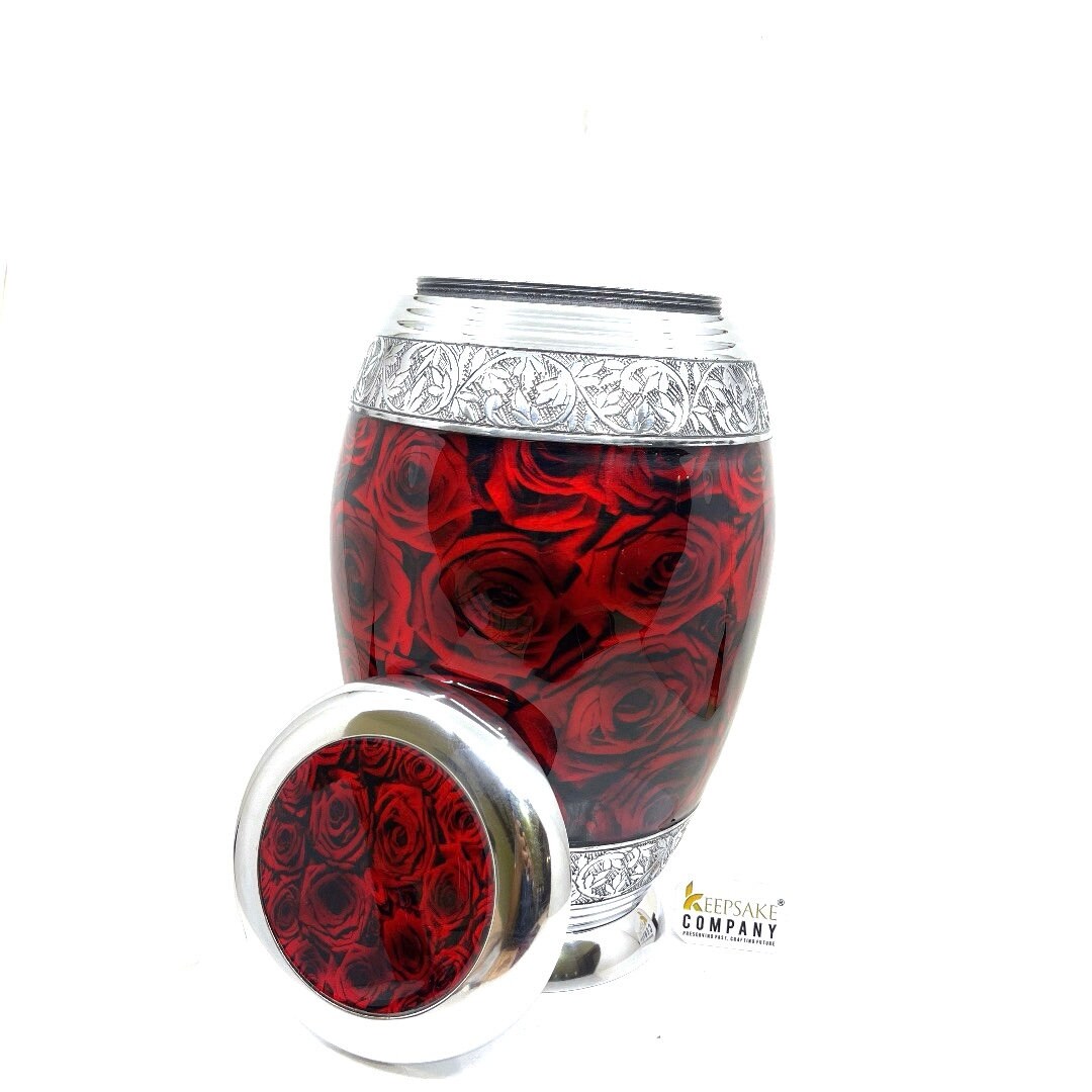 Red Roses Cremation Urn for Human Ash - Urn for Ashes Male - Urn ...