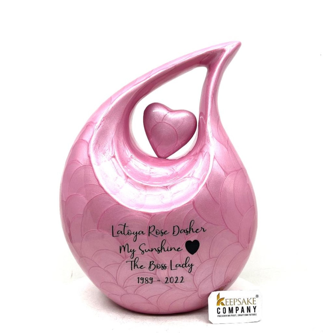 Pink Teardrop Cremation Urns for Adult Ashes - Urn - Urns for Ashes ...