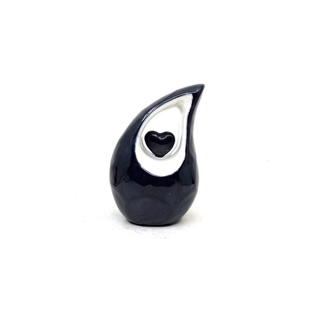 Black Teardrop Mini Cremation Urn - Small Urns for Human Ashes - Mini ...