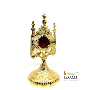 Brass Reliquary in 24 Carat Gold Plating Small Reliquary Monstrance ...