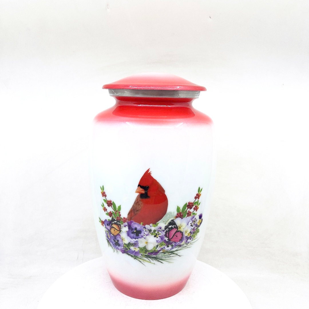 Red & White Cardinal Urn for Ash - Cremation Urns for Adult Ashes ...