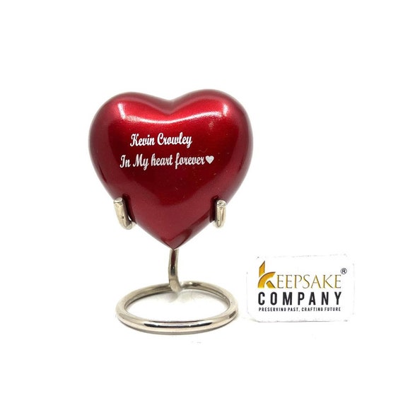 Personalized / Engravable Red Heart Urn / Small Urns for Human - Etsy