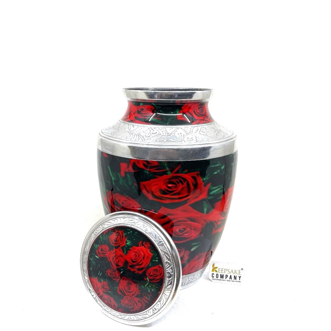 Red Roses Cremation Urn for Human Ash - Urn for Ashes Male - Urn ...