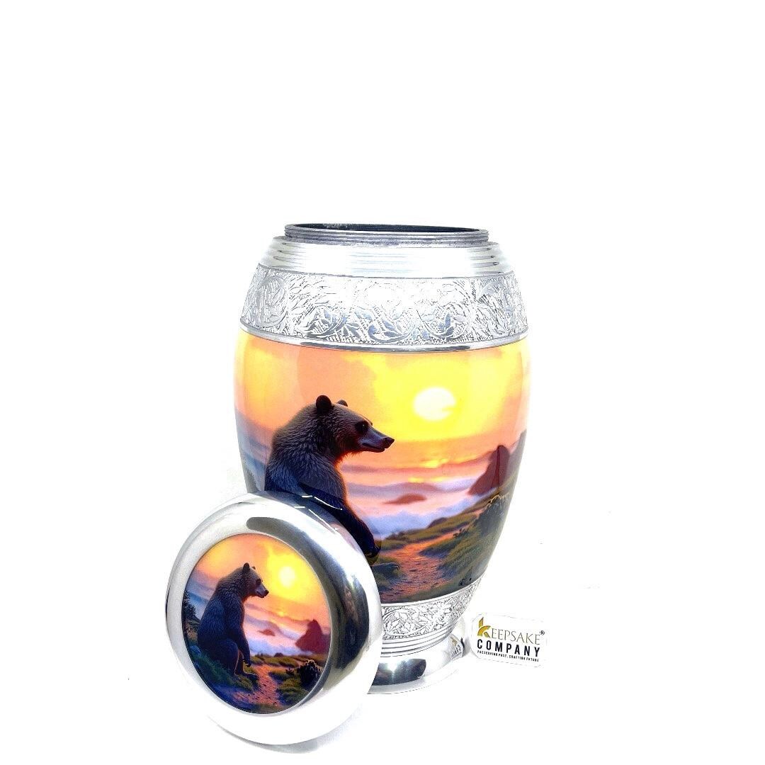 Bear Funeral Urn - Morning Cremation Urn for Human Ashes, Decorative ...