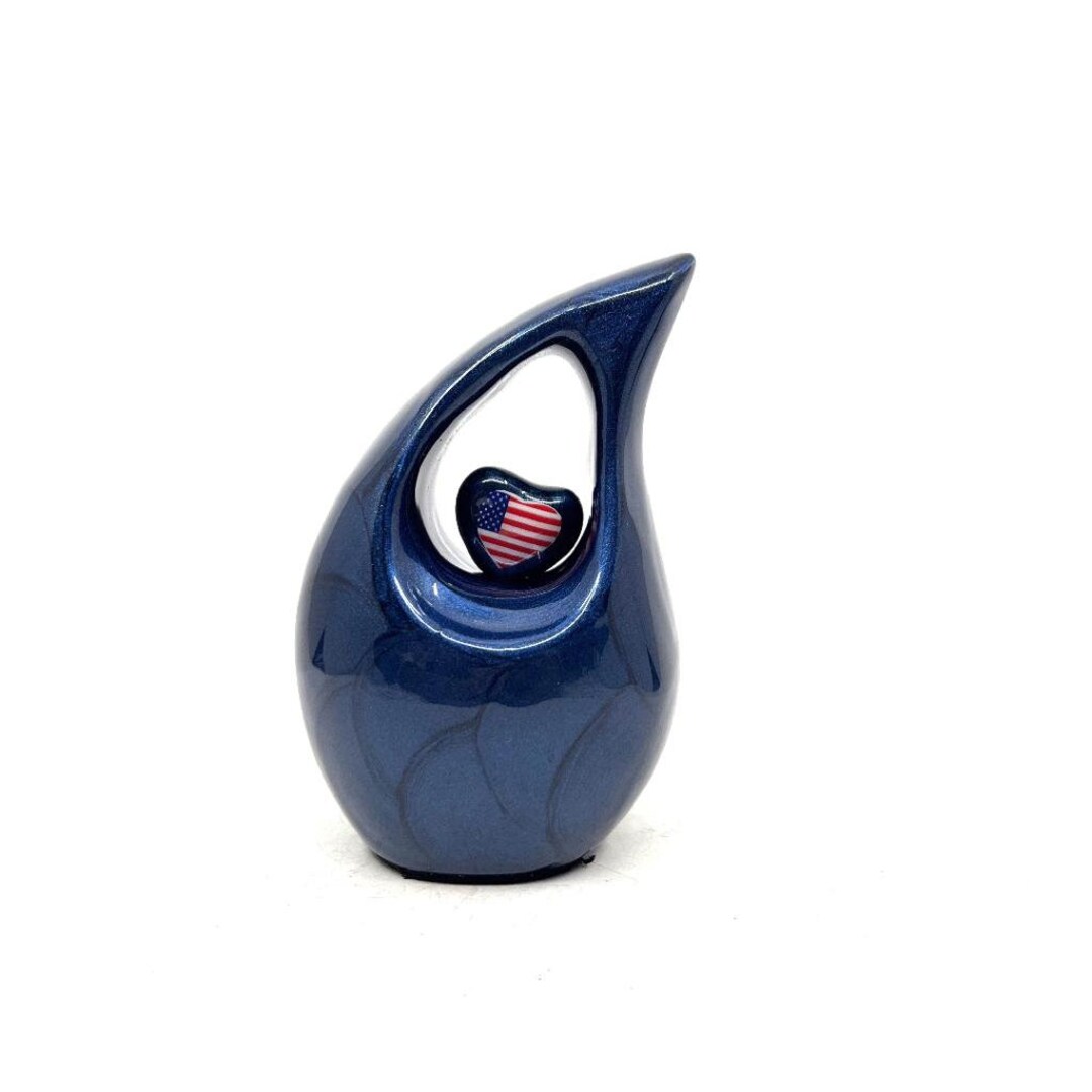 Roman Blue Teardrop Mini Cremation Urn, Small Urns for Human Ashes ...