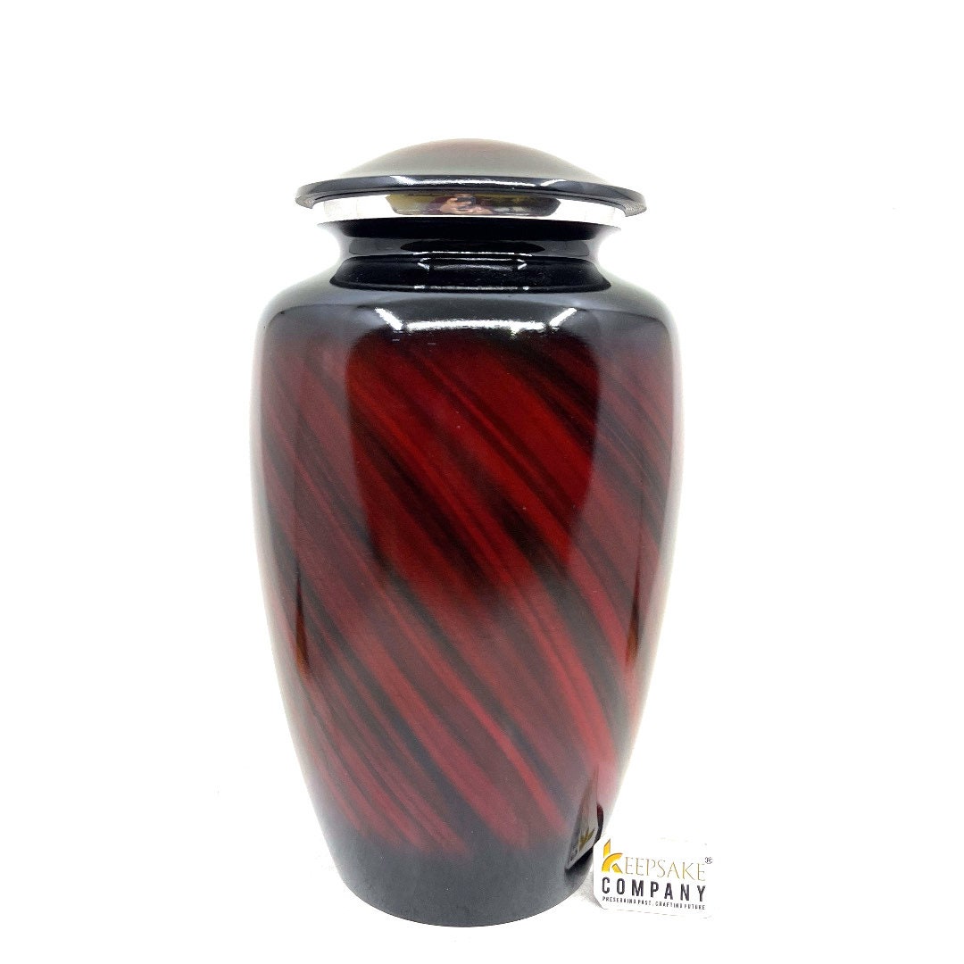 Red Black Adult Urn - Cremation Urns for Adult Ashes - Urns for Ashes ...