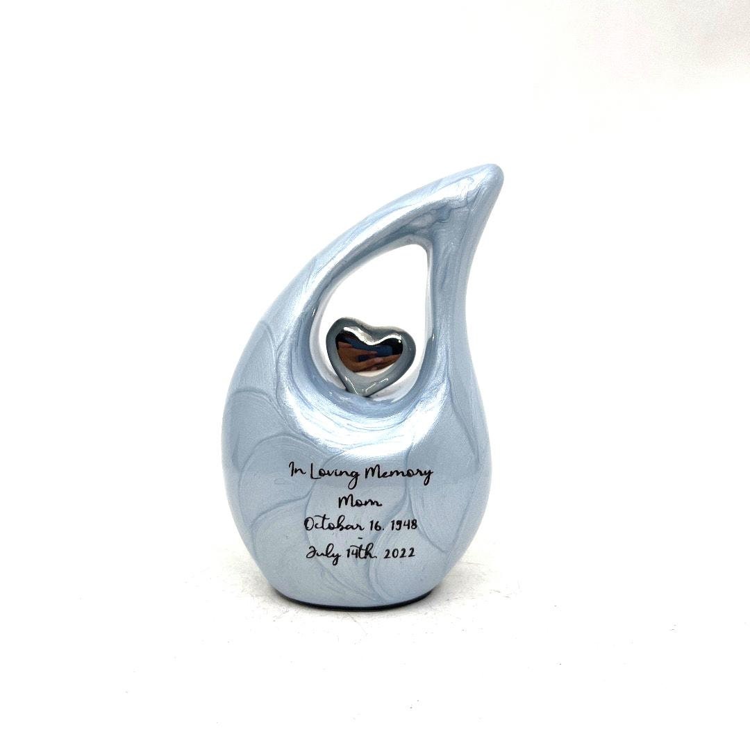 Sky Blue Teardrop Small Urns for Human Ashes - Mini Urns for Human ...