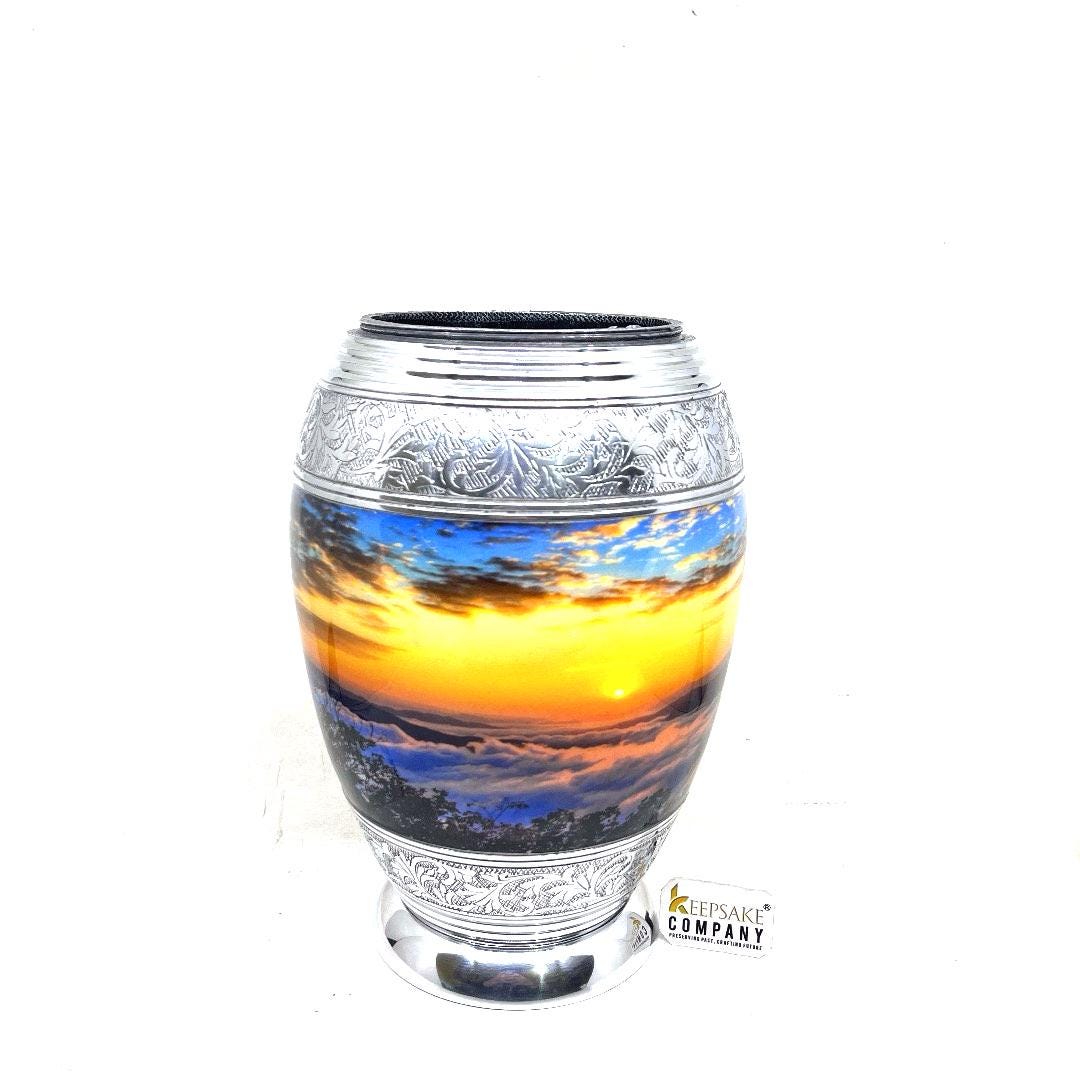 Ocean Sunset Funeral Urn - Sea Sunset Cremation Urn for Human Ashes ...