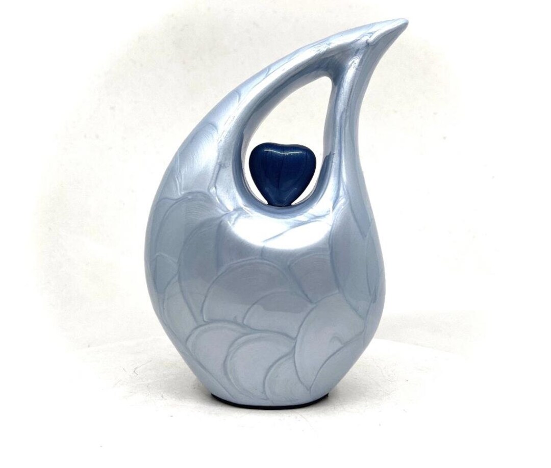 Cremation Urn Light Blue Small & Medium Decorative Urns for Ashes 6 ...