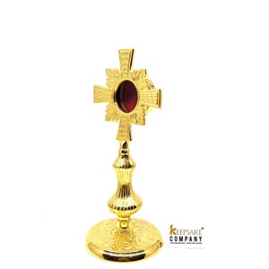 Brass Reliquary in 24 Carat Gold Plating - Small Reliquary - Monstrance ...